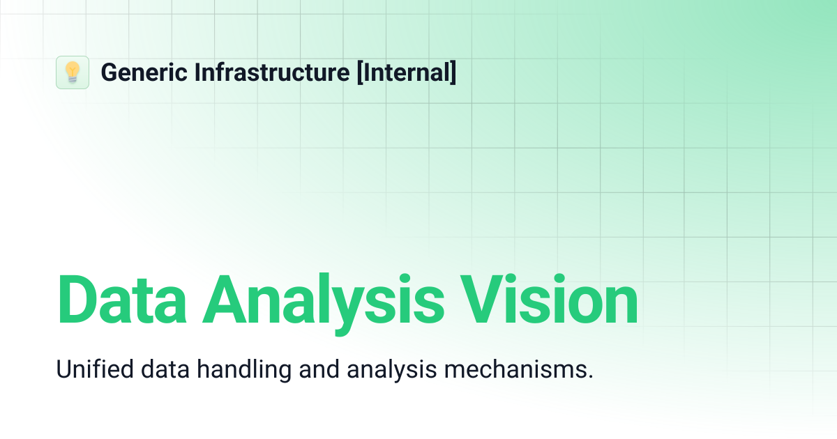 Data Analysis Vision | Generic Infrastructure [Internal]