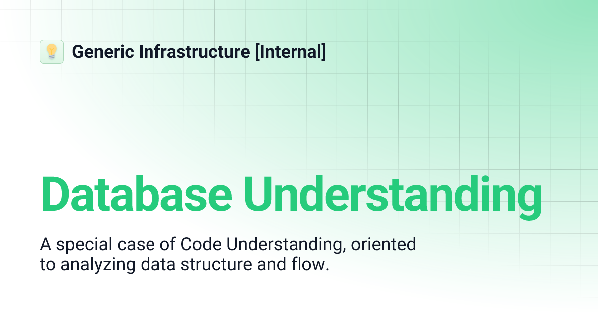 Database Understanding | Generic Infrastructure [Internal]