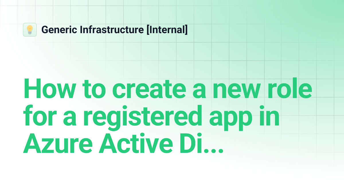 How to create a new role for a registered app in Azure Active Directory ...