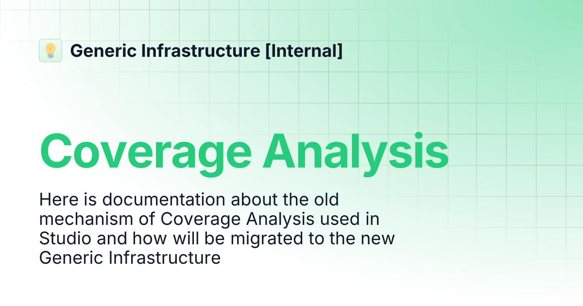 Coverage Analysis | Generic Infrastructure [Internal]