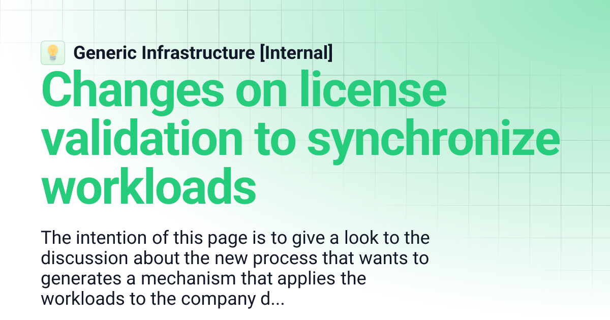 Changes on license validation to synchronize workloads | Generic ...