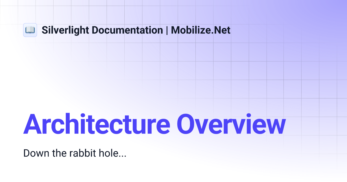 Architecture Overview | Silverlight Documentation | Mobilize.Net