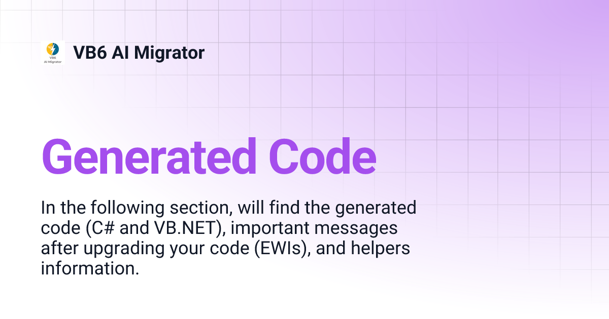 Generated Code | VB6 AI Migrator