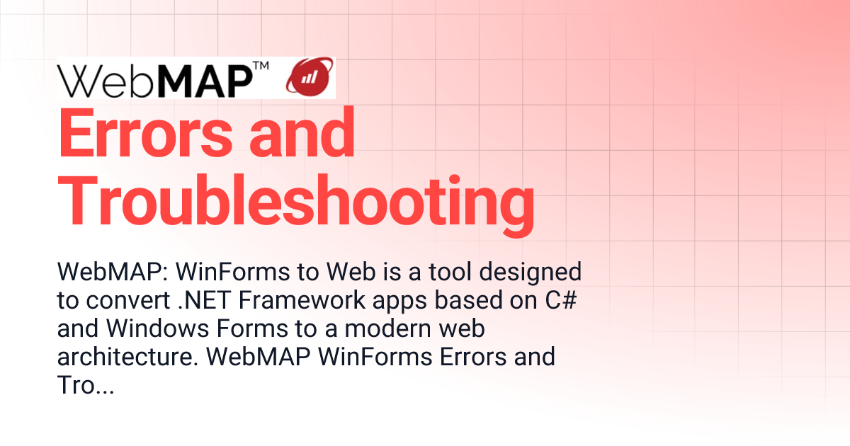 Errors and Troubleshooting | WebMAP Documentation | Mobilize.Net