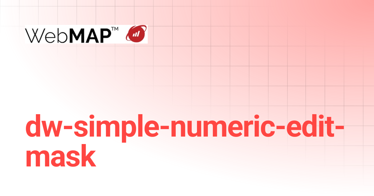 dw-simple-numeric-edit-mask | WebMAP Documentation | Mobilize.Net
