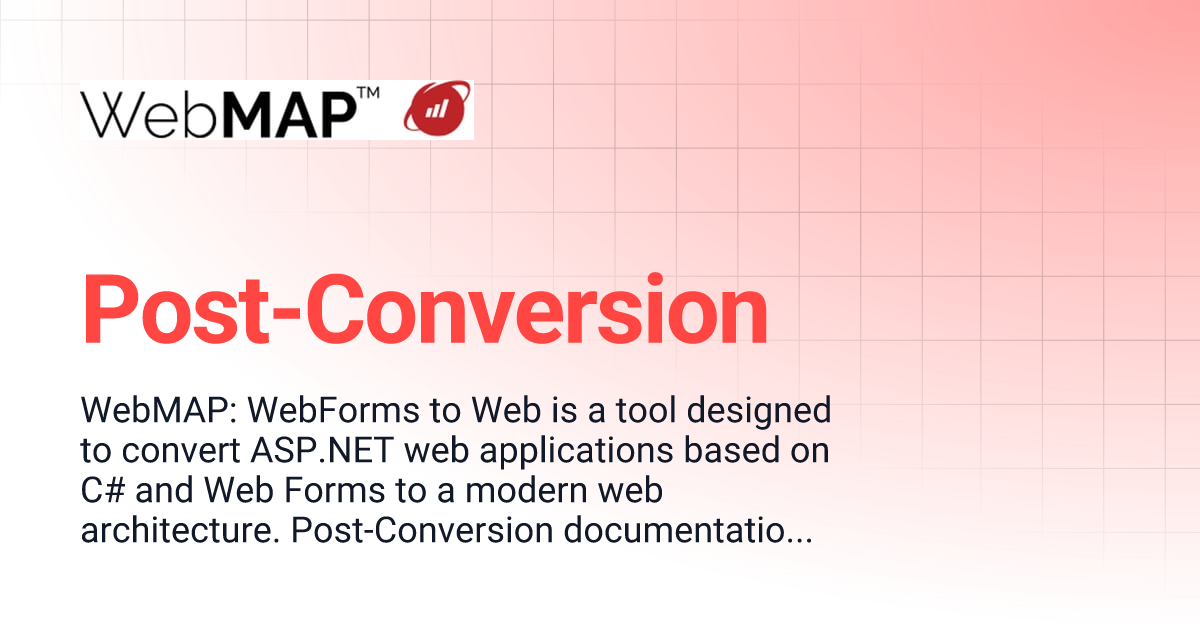 Post-Conversion | WebMAP Documentation | Mobilize.Net